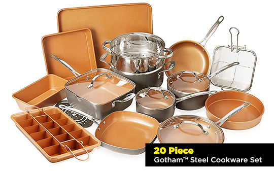 Copper Gotham Steel™ - Newest non-stick cookware made with ceramic and ...